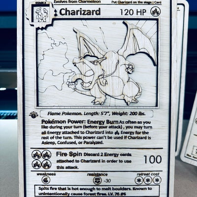 Pokemon Trading Card Charizard Laser Ready Template SVG DXF Laser Cut ...