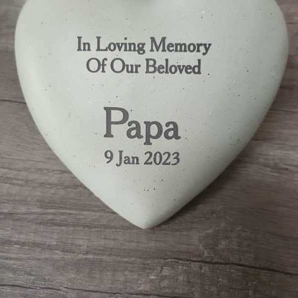 Personalised in Loving Memory Memorial Ceramic Angel Wings Plaque for ...