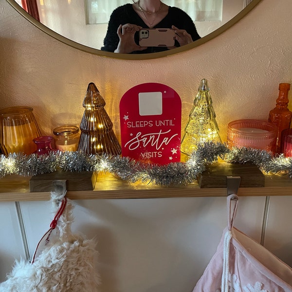 Acrylic Arch Christmas Countdown Sign | Santa Visits Sign | Christmas ...