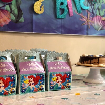 Princess Ariel Little Mermaid Birthday Personalized Gable Favor Goody ...