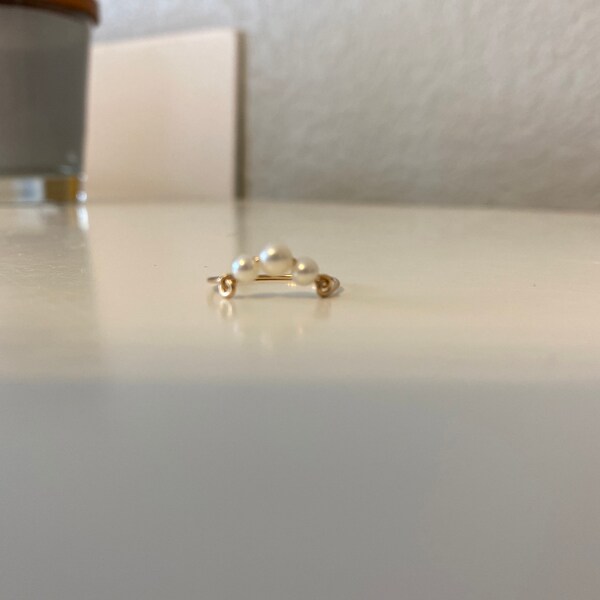 Small Minimal Pearl Ring | Real Pearl Ring | Dainty Tiny Pearl Ring ...