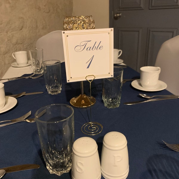 Gold Table Numbers With Border, Formal Wedding Table Number Cards ...