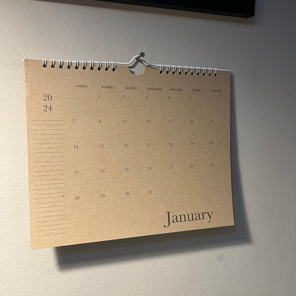 6in X 4.5in Simple Minimalist Calendar / Minimal Modern Design 2025 ...