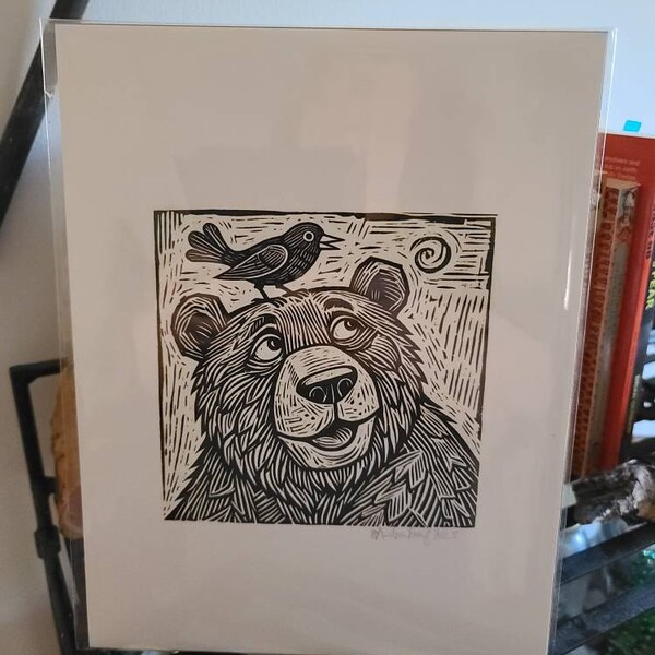 Raccoon Linocut-masked Bandit Print-kids Room Decor - Etsy