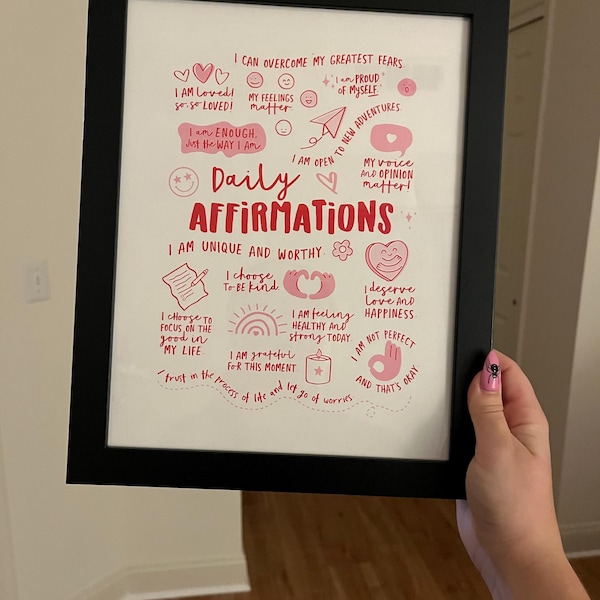 Student Daily Affirmations Printable Wall Art Positive Affirmation ...