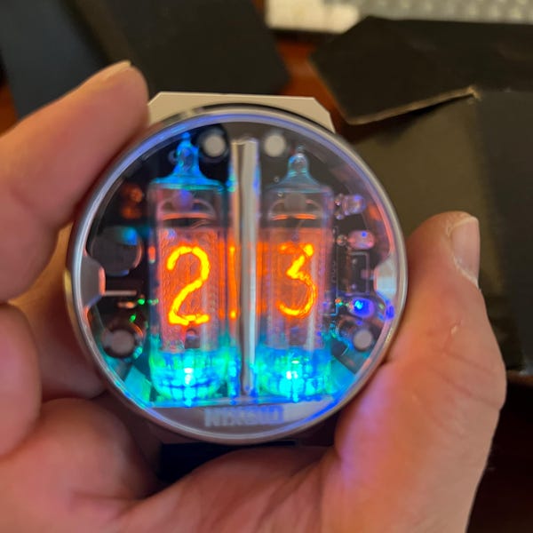 Nixie Tube Wrist Watch Wristwatch Clock Tubes IV-16 Futuristic Numitron ...