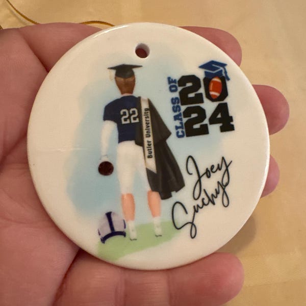 Custom Soccer Graduate Ornament, Soccer Player Graduation Gift ...