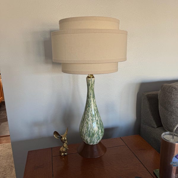 3-tier 18" Hardback Lamp Shade in Off-white Muslin Fabric With Edge ...