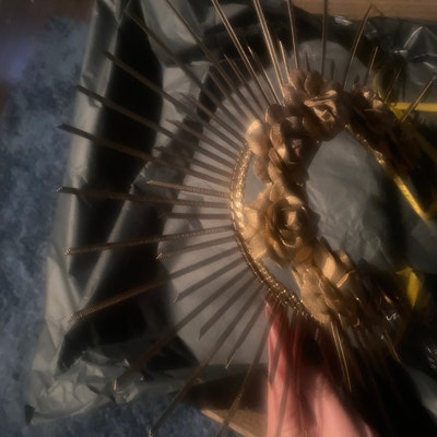 Golden Flower Crown Halo Spiked Sun Ray Sunburst Holly Crown Religious ...