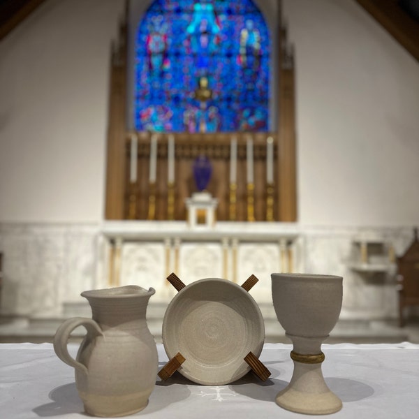 Handmade Stoneware Communion Set: Chalice, Pitcher, Paten - Etsy