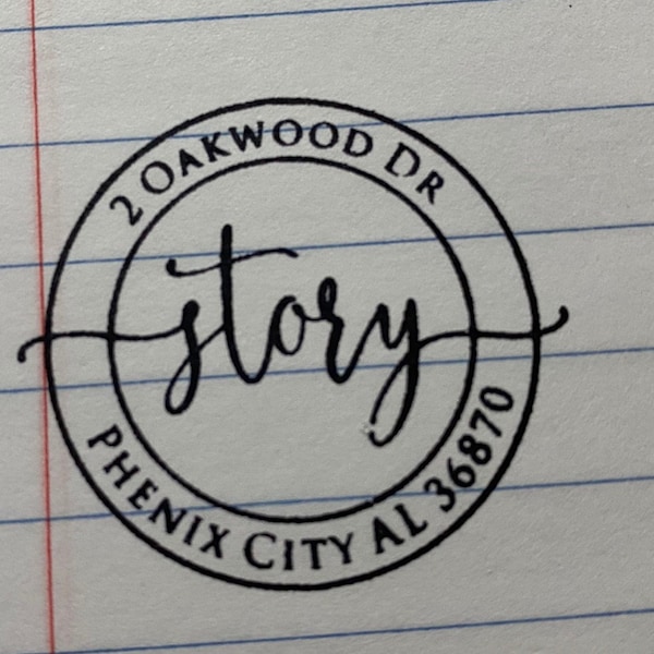 Address Stamp, Self Inking, Round Design, Personalized Custom Return ...