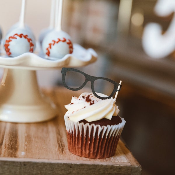 CAKE TOPPER GLASSES | Geek Specs Design | Cup Cake Flag | Food Pick ...