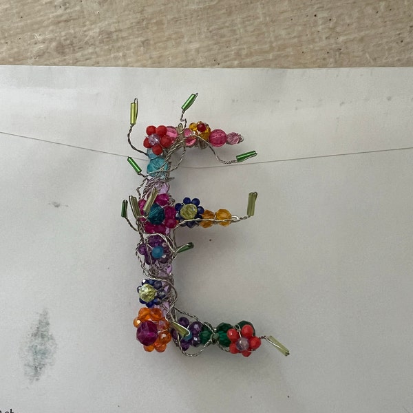 Bead People Art Ornament Heart Wire Art Wire Folk Art Collectible ...