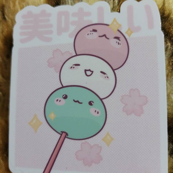Kawaii Mochi Foodie Sticker | Mochi Sticker | Water Bottle Sticker ...