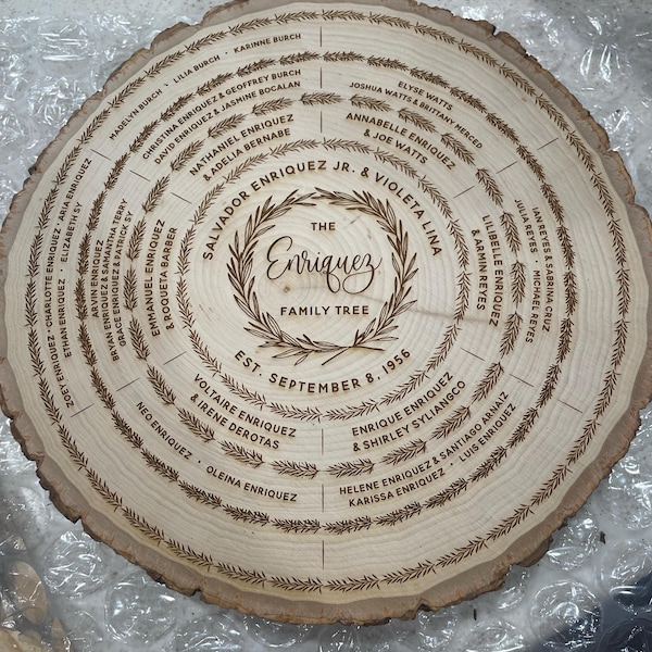 Wood Family Tree Chart, Personalized Mothers Day Gift for Mom, Celtic ...