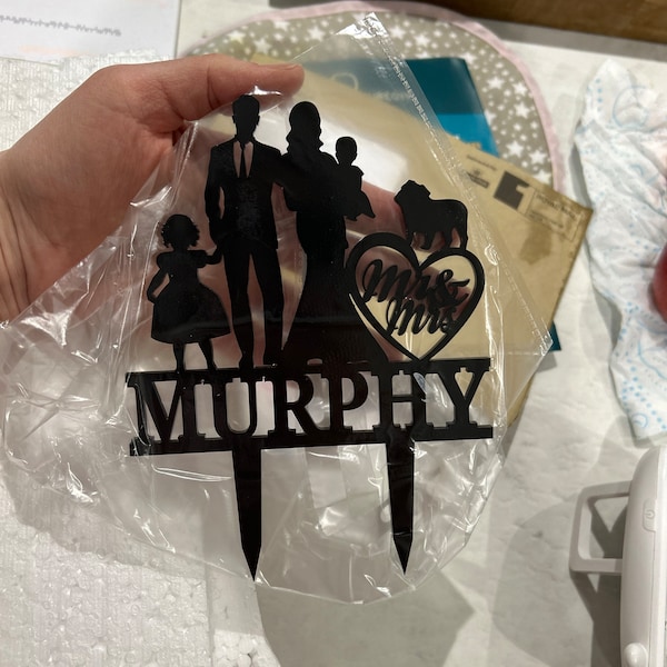 Family Cake Topper With Kids, Wedding Cake Topper, Couple Cake Topper ...