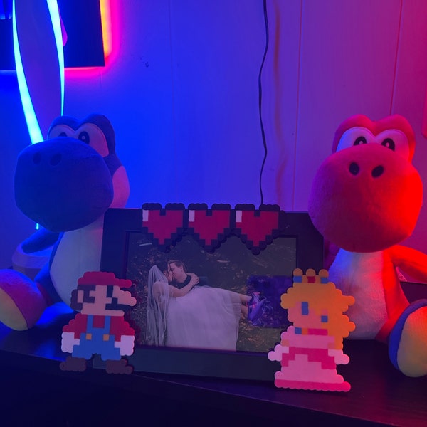 Mario and Princess Peach Picture Frame - Couples Picture Frame - Nerdy ...