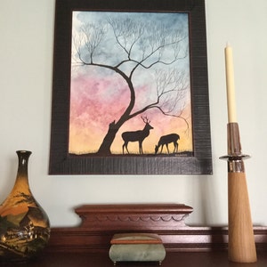 Apple Pen and Ink Stippling With Watercolor Apple on Tree - Etsy