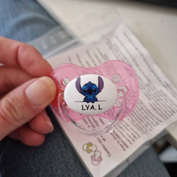 Personalized Stitch Baby Pacifier With First Name STC - Etsy