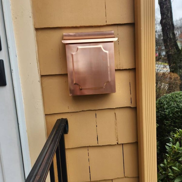 Wall Mount Copper Mailbox Solid Copper Mailbox Brushed Copper Mailbox ...