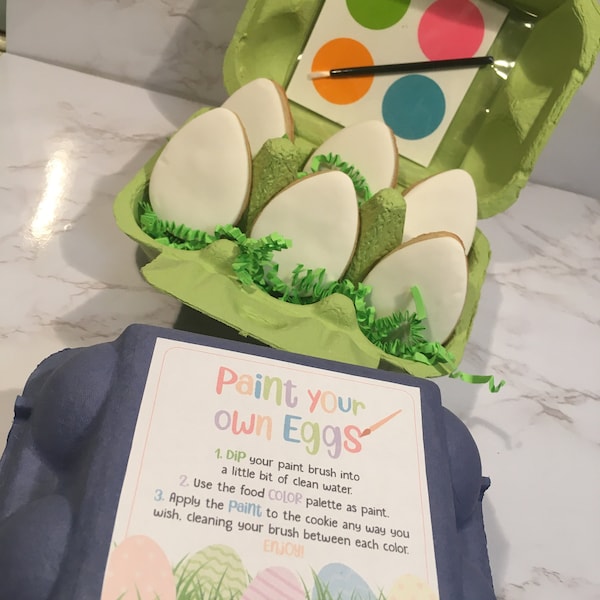 Paint Your Own Eggs Egg Carton Printable File, Happy Easter PYO Egg ...
