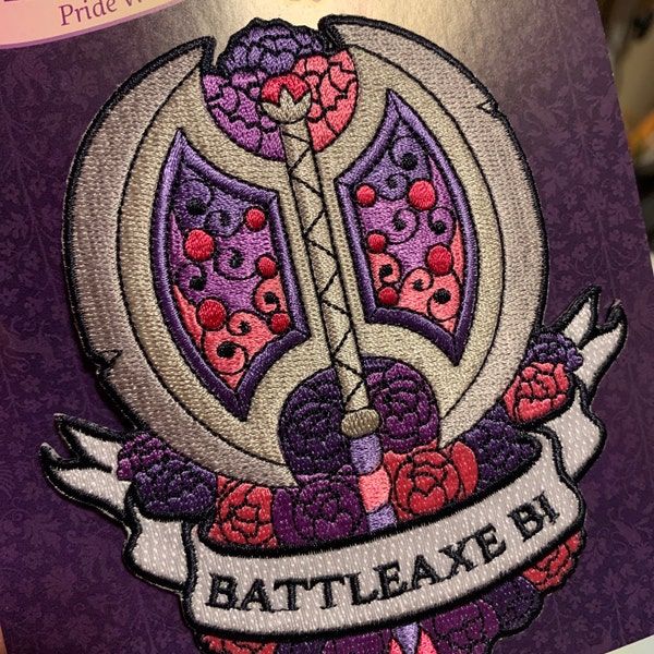 PREORDER: Battleaxe Bi Embroidered Patch - Etsy