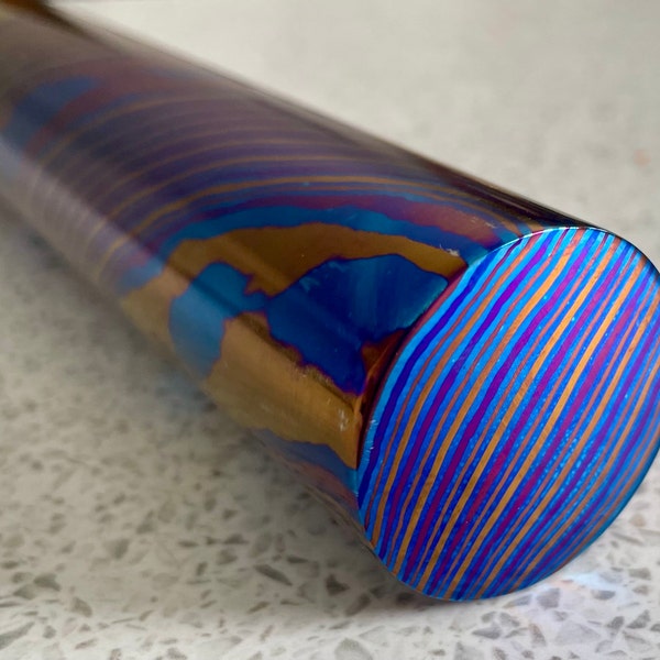 Titanium Damascus Billet 12" X 2" X .2" - Damascus Knives - Mokuti ...