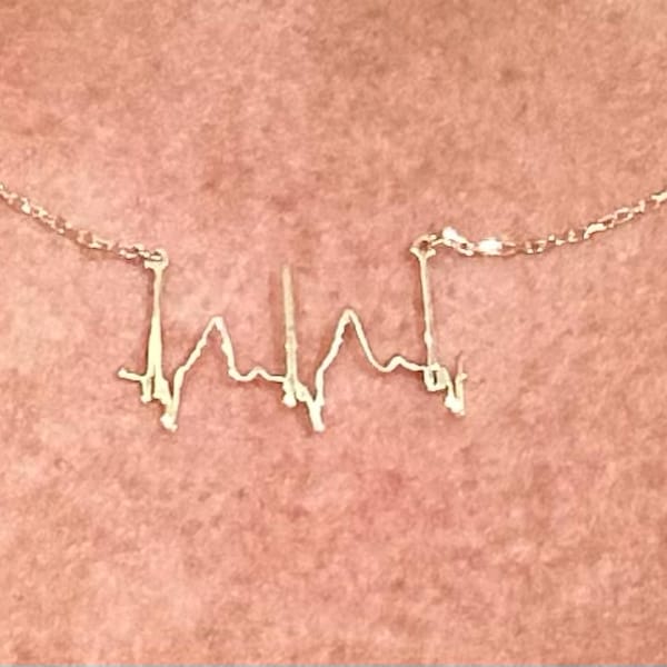 Dainty Heartbeat Necklace With Cross • Pulse of Love Pendant • Faithful ...