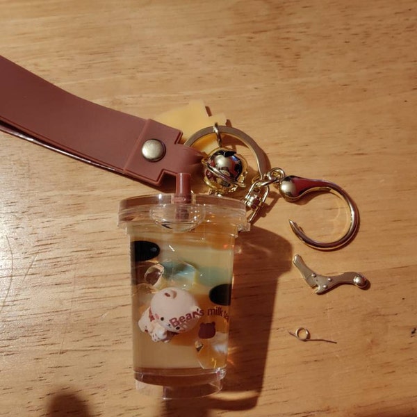Astronaut Liquid Keychain, Boba Keychain, Quicksand Keychain, Kawaii ...