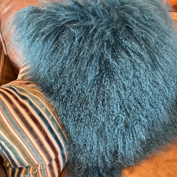 Blush Pink Mongolian Lamb Fur Lumbar With Feather Insert Pillow - Etsy