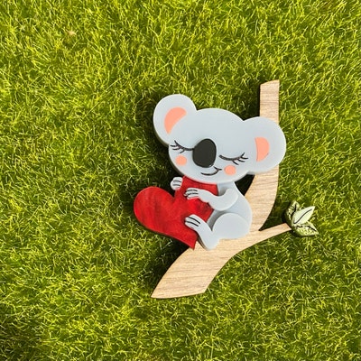 Valentines Day Koala Svg, Baby Koala With Heart Svg Silhouette & Cricut ...