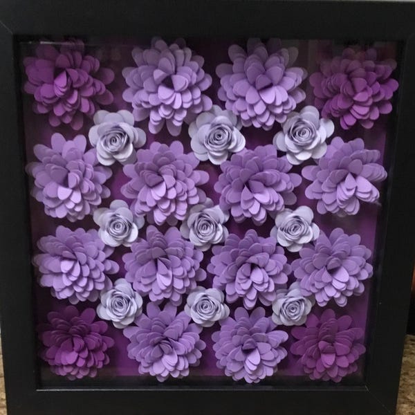 Personalized Butterfly Shadow Box | Paper Rose Gift Box | Paper Flower ...