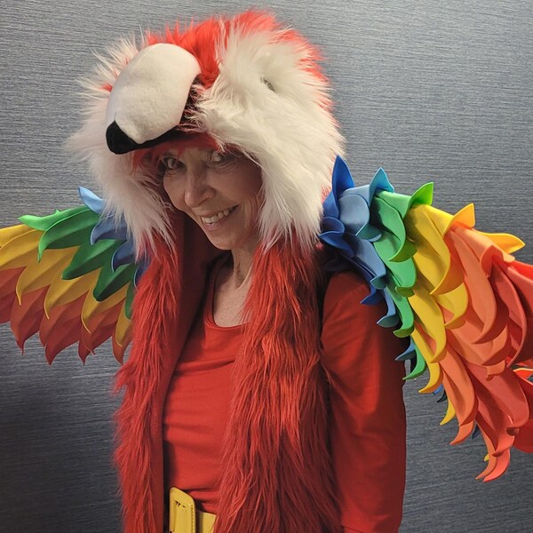 Black Palm Cockatoo Scoodie | Parrot Hood | Parrot Costume - Etsy