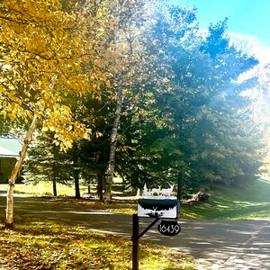 Hanging Reflective Mailbox Post Sign, Ariel Font, up to 5 Numbers, FREE ...