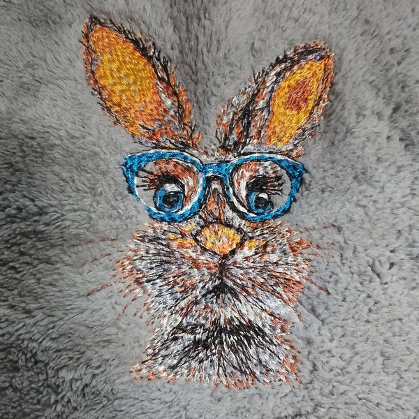 Bunny Machine Embroidery Easter Bunny With Glasses Pattern, 6 Sizes ...