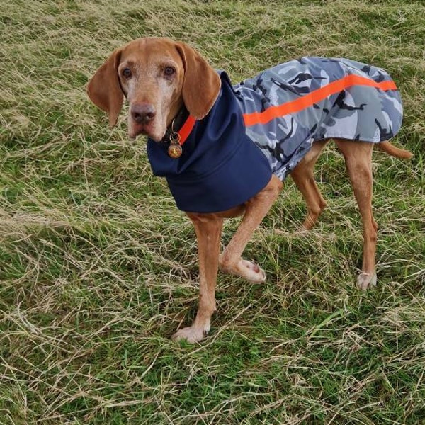 Bespoke All Weather Custom Made Fleece Lined Dog Coat With Waterproof ...