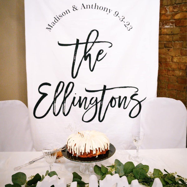 Wedding Last Name Banner, Boho Bridal Shower Decorations, Engagement ...