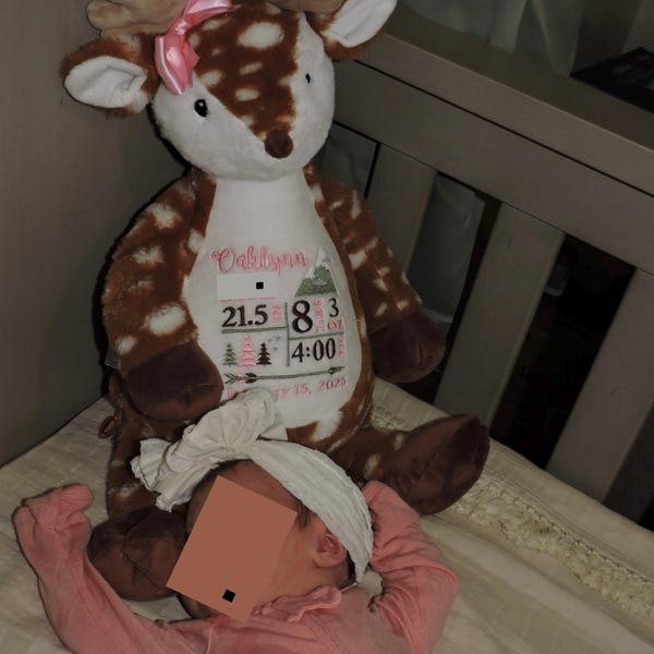 Personalized Stuffed Animal, Personalized Baby Gift, Birth Announcement ...