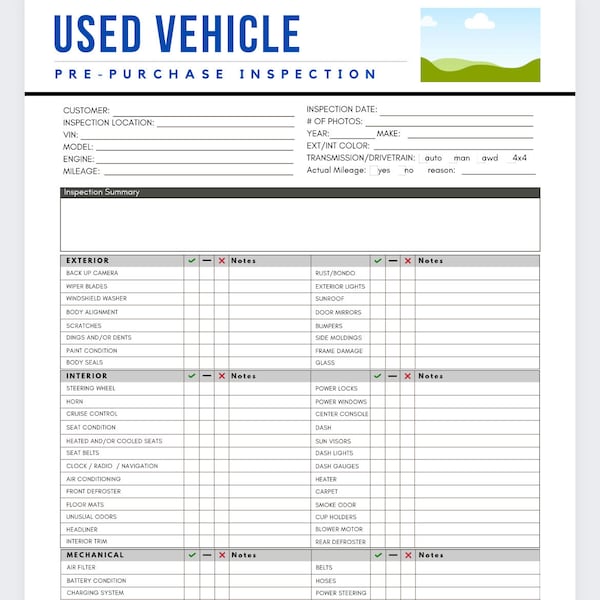 CANVA TEMPLATE Vehicle Health Report - Etsy Canada