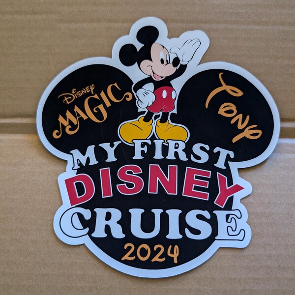 Captain Mickey Holding Family Name Banner Cruise Door Magnets - Etsy