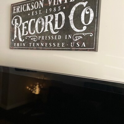 Record Label Company Sign Personalized Family Name Vinyl Turntable ...