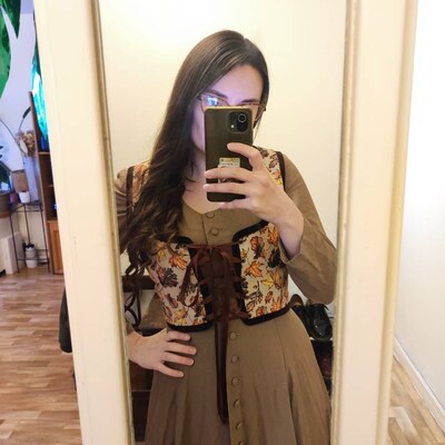 Hobbit Bodice, Autumn Renaissance Corset Oak Cottagecore Style Corset ...