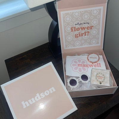 Custom Flower Girl Box Pink Flower Girl Proposal Box Gift Idea for ...