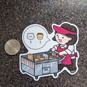 Dim Sum Cart Lady Refrigerator Magnet, Dim Sum Gift, Foodie Gift, Funny ...