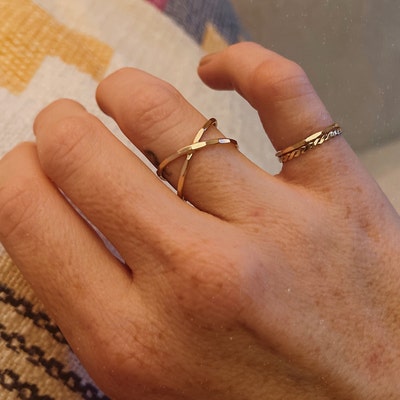 Criss Cross Ring Cross Ring Gold Fill X Ring X Cross Ring - Etsy