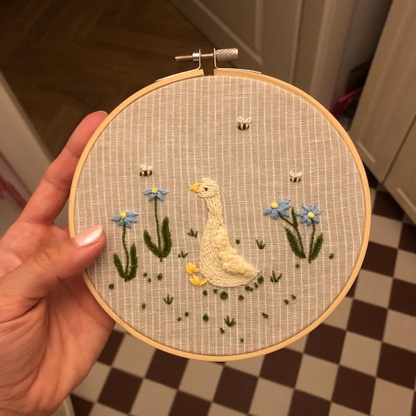 Cute Goose Embroidery Pattern PDF Baby Announcement Silly Goose ...