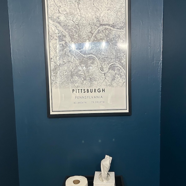 Pittsburgh Map Print Poster Canvas | Pennsylvania Map Print Poster ...