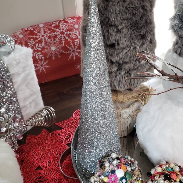 Silver Glitter Tree: Handmade Party Centerpiece - Etsy