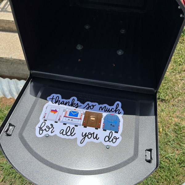 Thank You Mailbox Decal New, Mailman Sticker, Mailman Gift, Mailbox ...