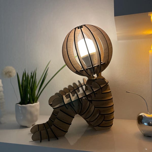 Sitting Human Figure Lamp Shade: Laser Cut Files DXF, SVG - Etsy